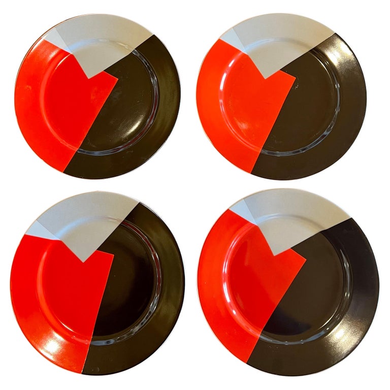 Set of 4 Postmodern Memphis Era Plates by Studio Nova Japan For Sale at ...