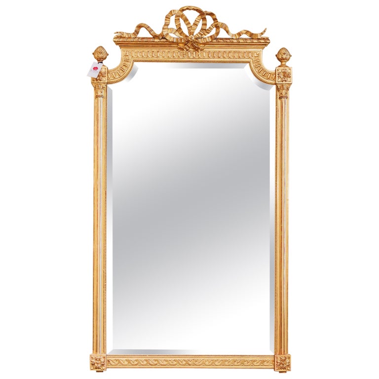 Fine 19th Century French Louis XVI Mercury Gilt Hand Carved Mirror For ...