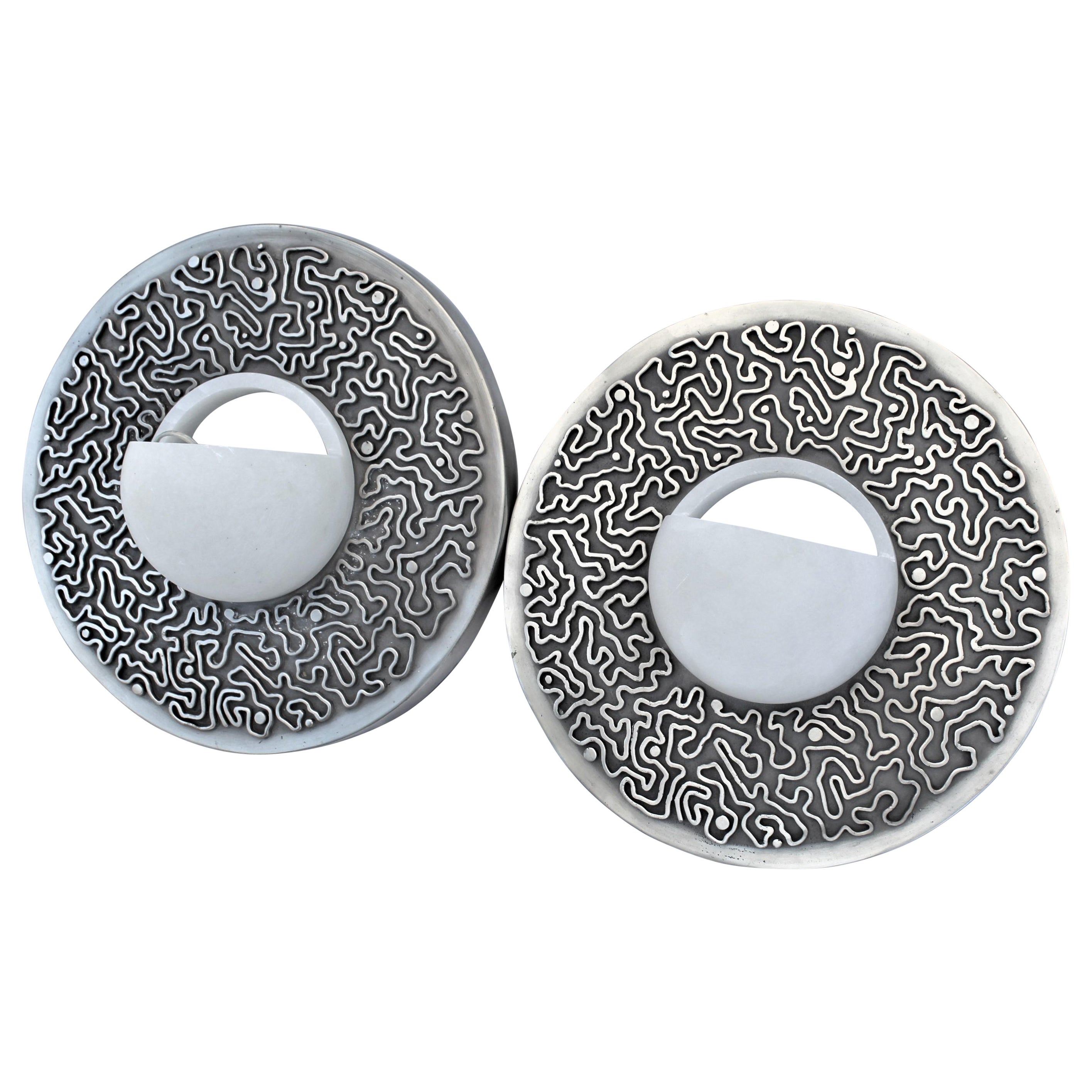 Art Deco Wall Tile Cast after Frank Lloyd Wright, Hydrocal, Painted ...