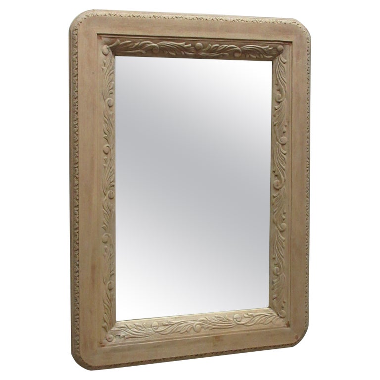 Vintage Hand Carved Rectangle Mirror For Sale at 1stDibs