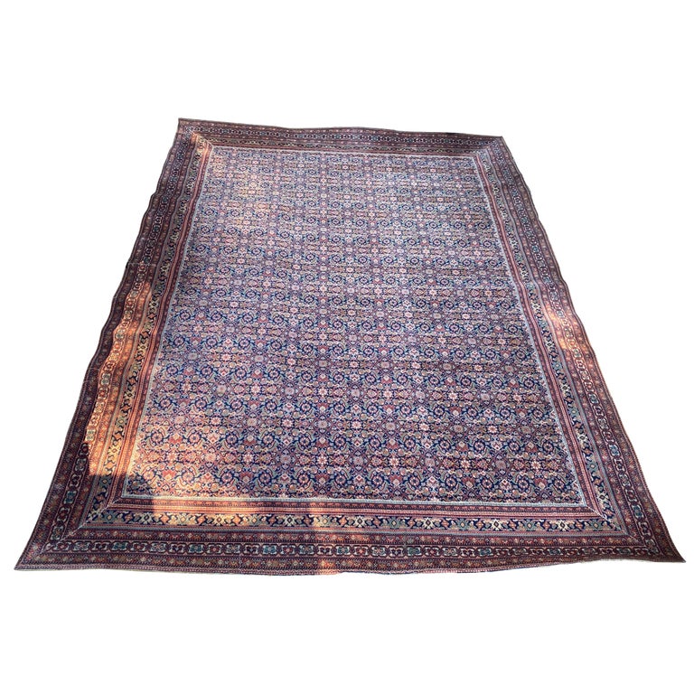 Large Antique Persian Style Rug in the Herati Design For Sale at 1stDibs