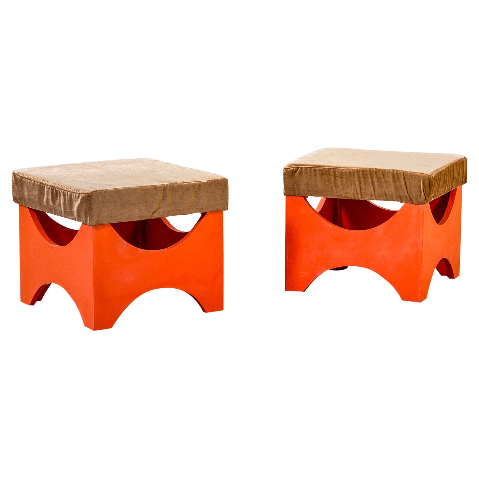 20th Century Ettore Sottsass Pair of Ottomans Mod Dado T29 for Poltronova, 1960s at 1stDibs