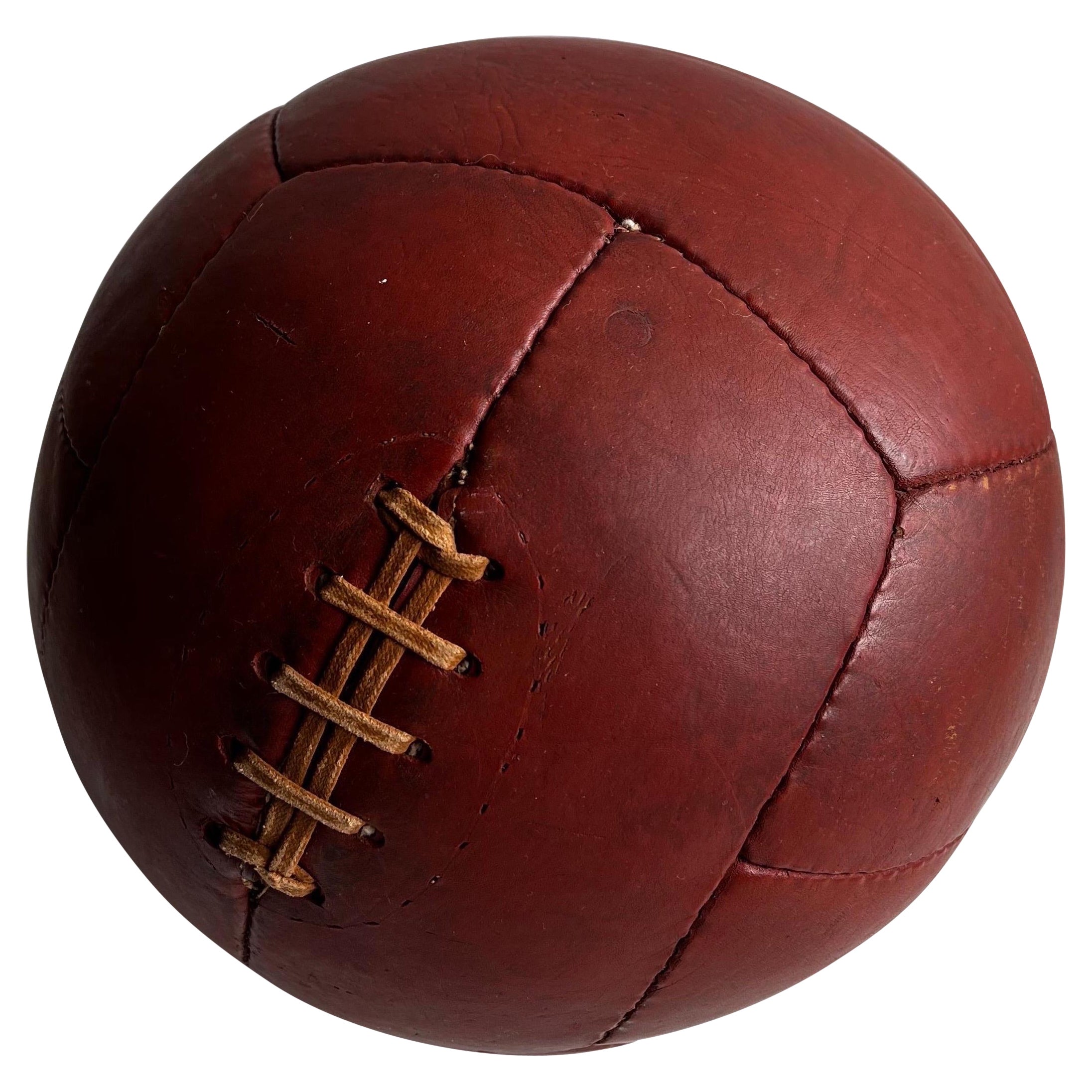 Mid-Century Modern Leather Medicine Ball Perfect for Your Gymnasium For ...