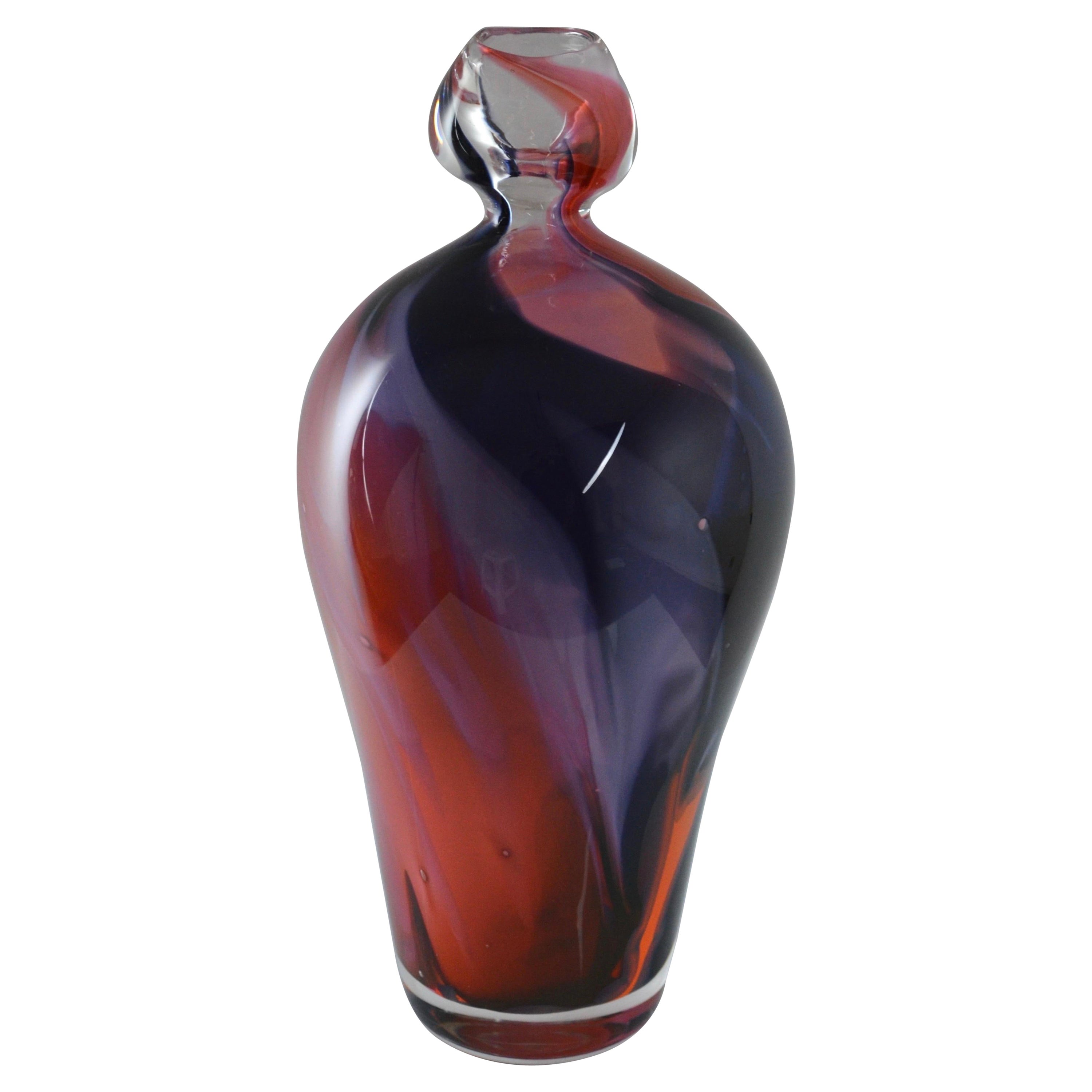 Eco Crystal Vase, Lines Collection by BF Glass Studio For Sale at 1stDibs