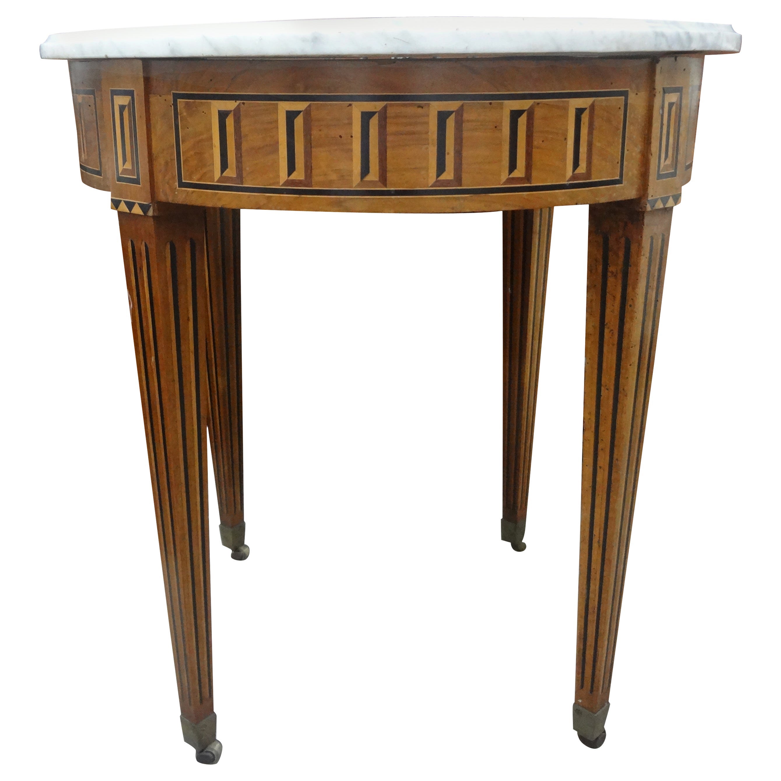 19th Century French Small Round Marble Top Side Table in Louis XVI ...