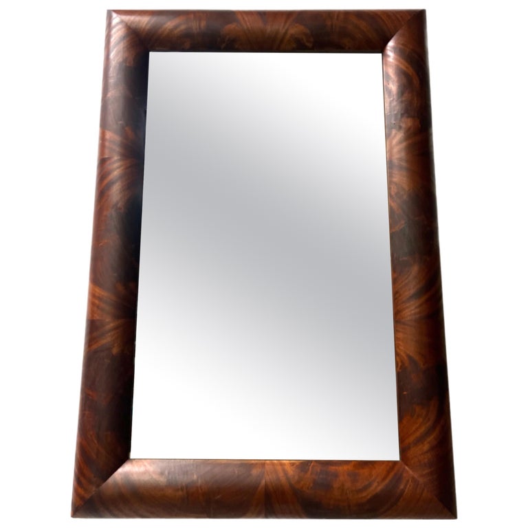 Antique Empire Flame Mahogany Mirror For Sale at 1stDibs