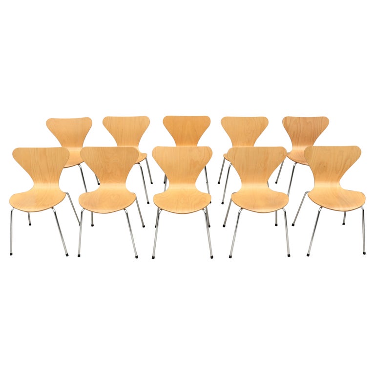 Danish Mid-Century Modern Arne Jacobsen Style Series 7 Chairs, Set of ...
