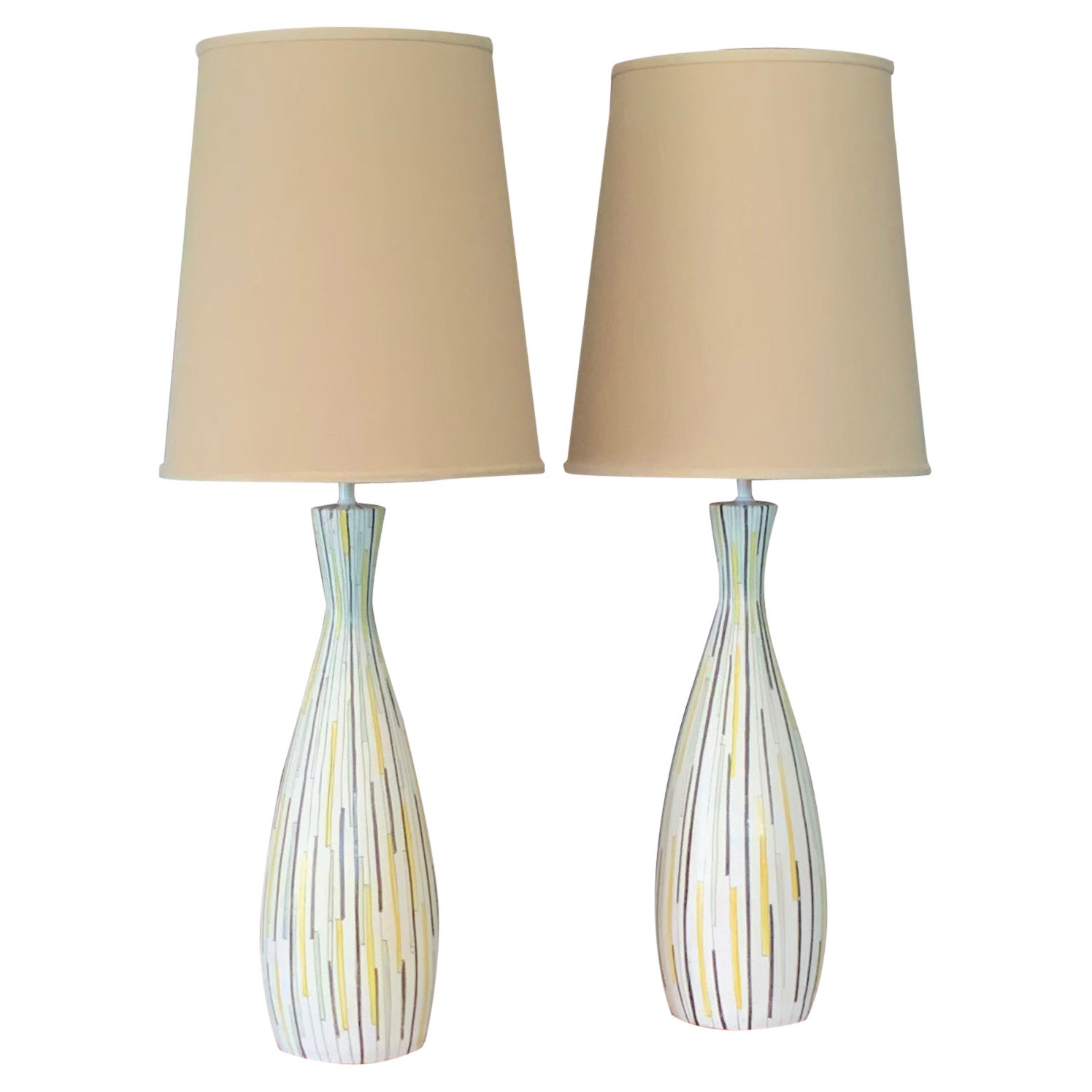 Pair of Large Ceramic Lamps with a Rich Burgundy Glaze Finish For Sale ...