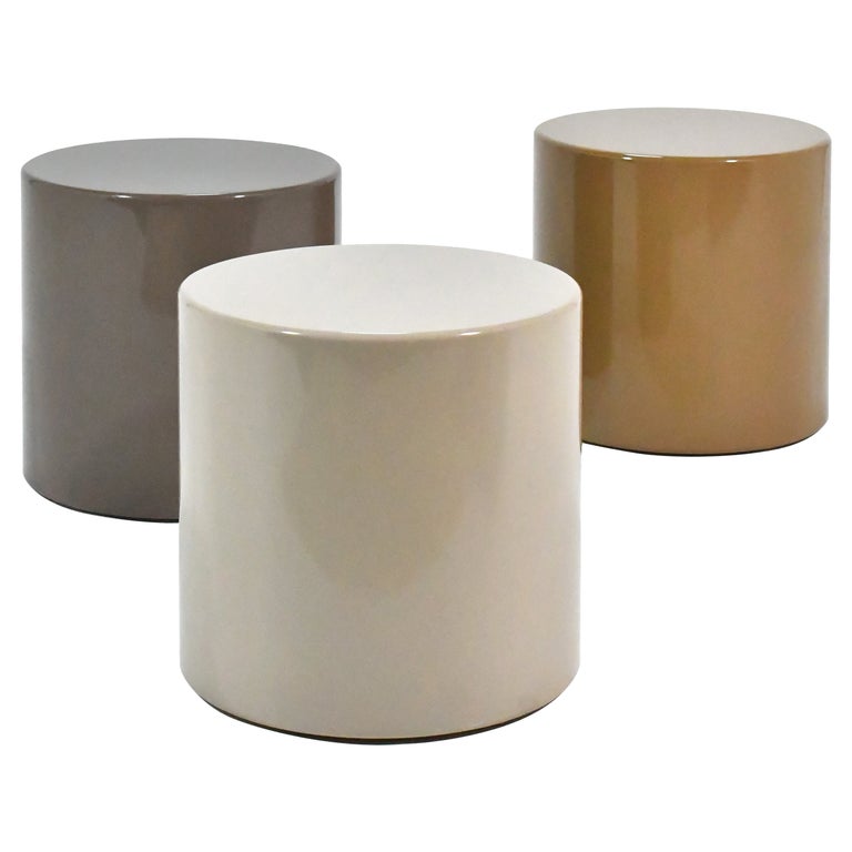 Metro Cylindrical Tables Set of Three For Sale at 1stDibs
