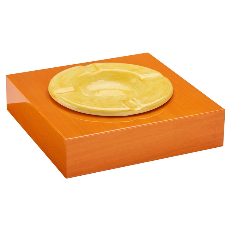 Roma Ashtray Orange Veined For Sale at 1stDibs