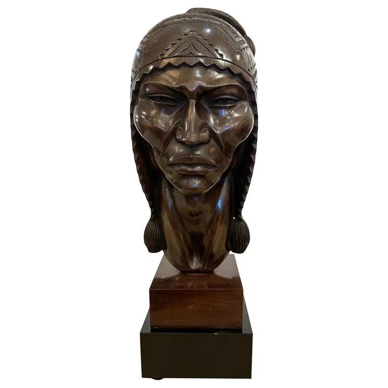 Vintage Inca Male Warrior Bust by SARAVIA For Sale at 1stDibs