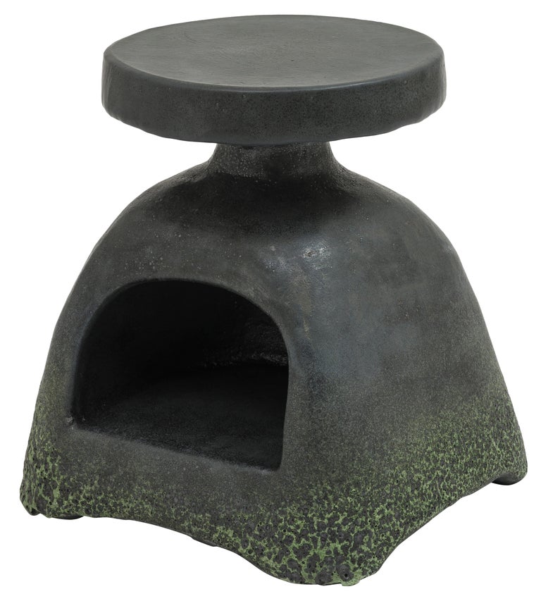 Glazed Ceramic Swivel Stool by Ellen Pong For Sale at 1stDibs