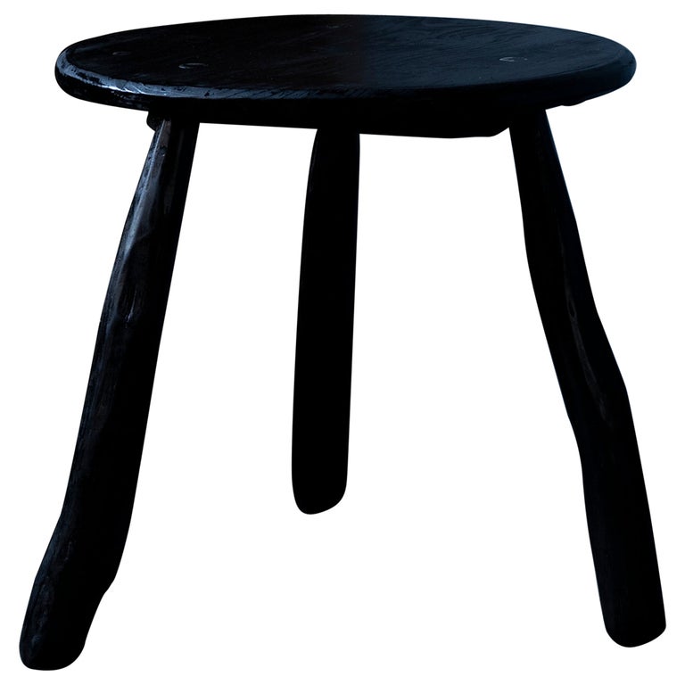 Three-Legged Antique Round Table, Urushi-Lacquered For Sale at 1stDibs