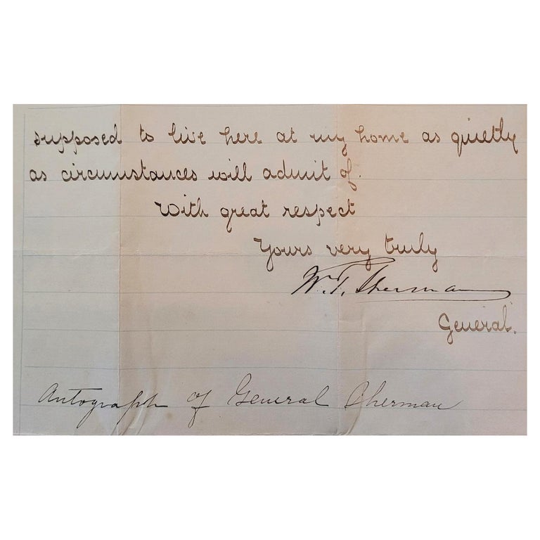 General William Tecumseh Sherman Autograph For Sale at 1stDibs