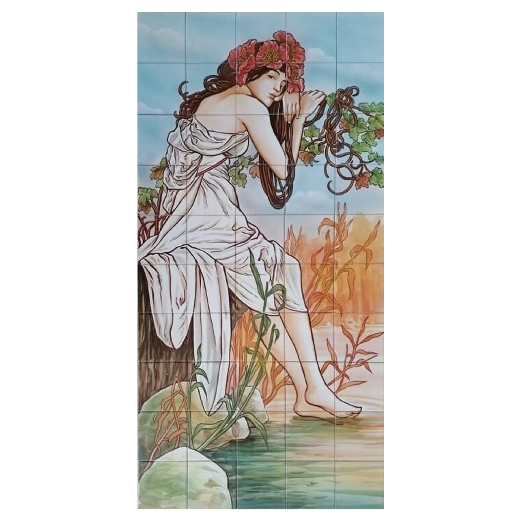 Blue and White Hand Painted Floral Tiles, Portuguese Ceramic Tiles ...