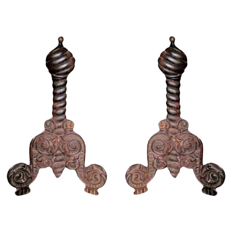 Antique Pair of Federal Andirons For Sale at 1stDibs
