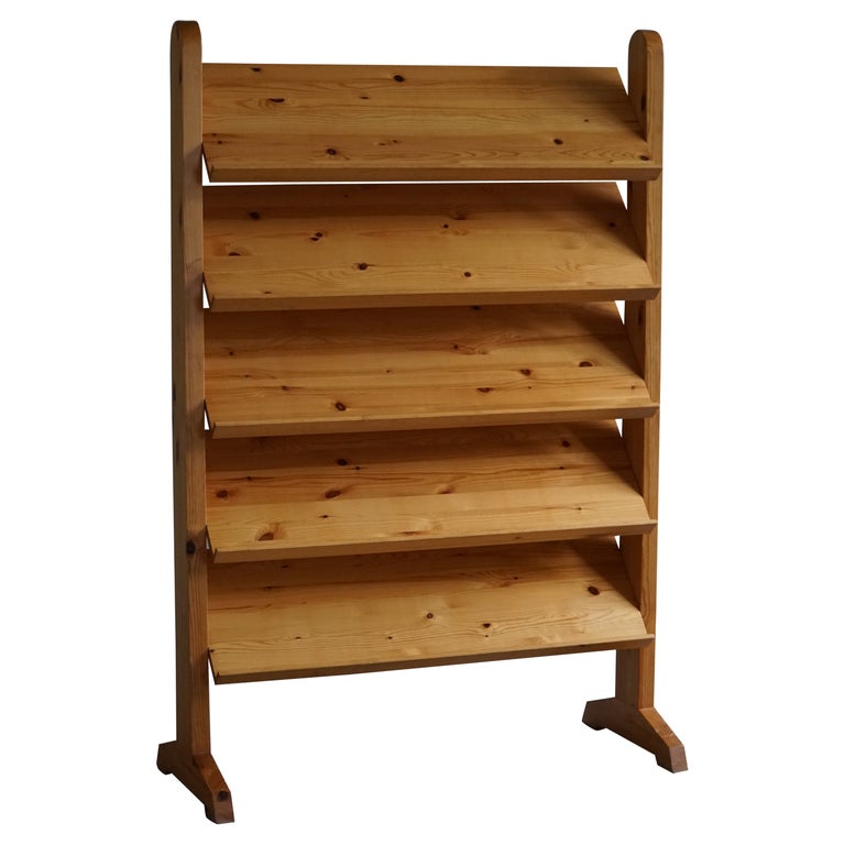 Danish Modern, Large Magazine Rack in Solid Pine, Midcentury, 1970s For ...