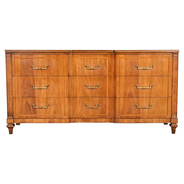 John Widdicomb French Regency Walnut and Burl Wood Dresser or Credenza ...