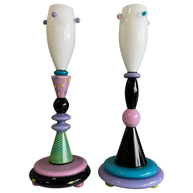 Spectacular Blown Glass Table Lamps Memphis Style For Sale at 1stDibs