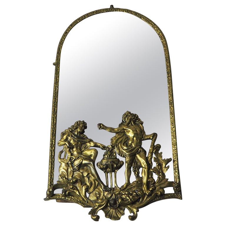 Victorian Hercules and Apollo Gilt Bronze Wall Mirror For Sale at 1stDibs