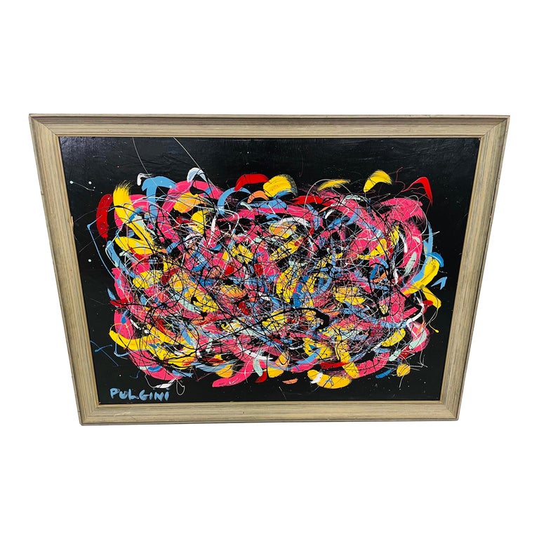 Thomas Pulgini Modern Abstract Splatter Painting For Sale at 1stDibs