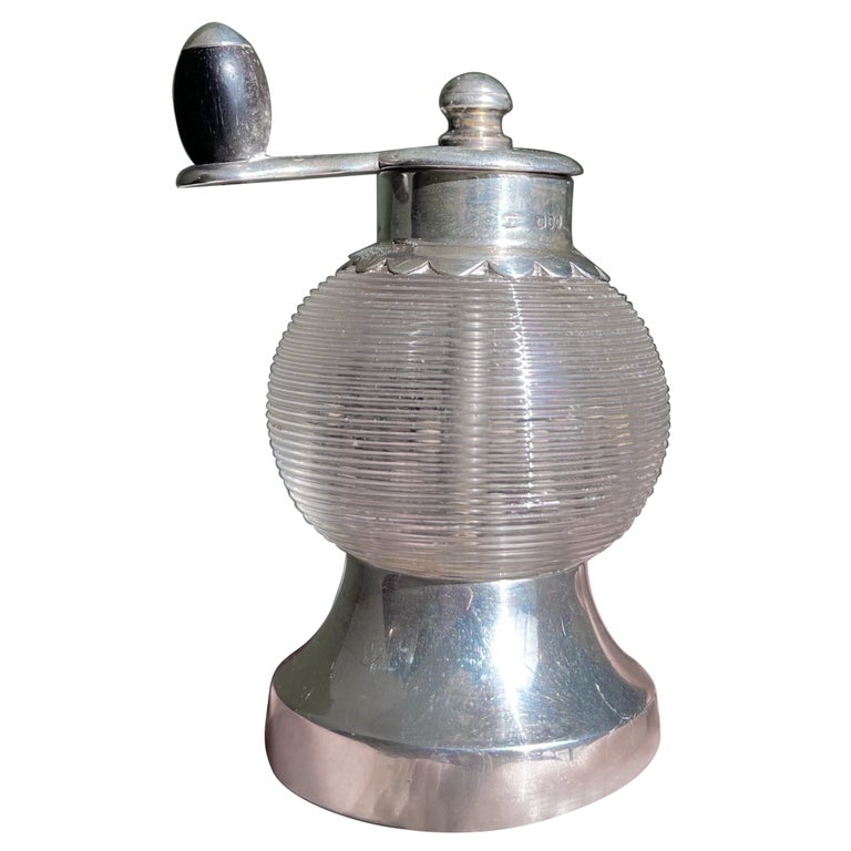 Sterling Silver and Glass Pepper Grinder For Sale at 1stDibs