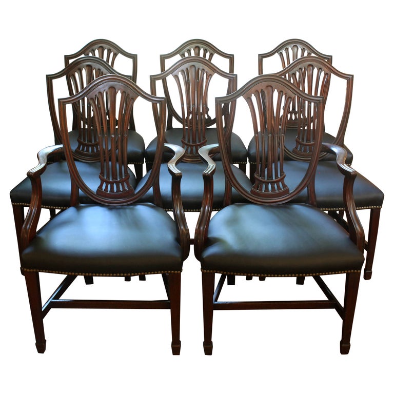 Late 19th Century Set of 8 English Dining Chairs For Sale at 1stDibs