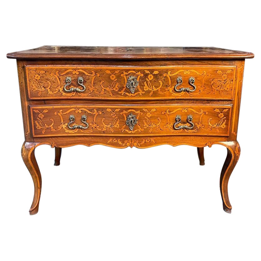 18th Century Louis XV Italian Sicily Rosewood Chest of Drawers Marble 1750 For Sale at 1stDibs