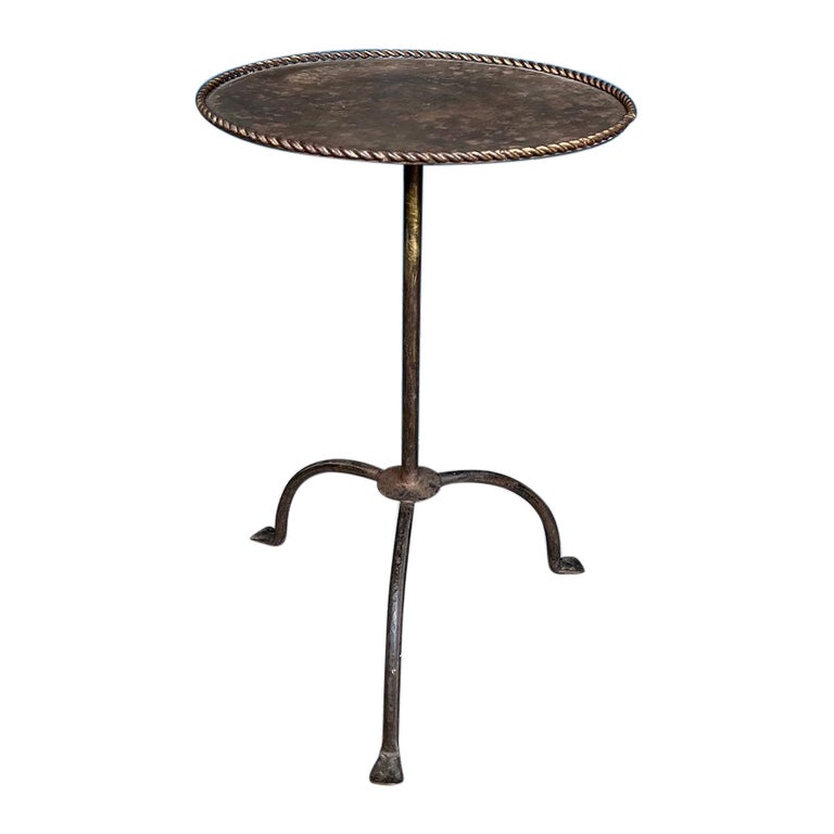 Spanish Dark Patinated Iron Drinks Table For Sale at 1stDibs