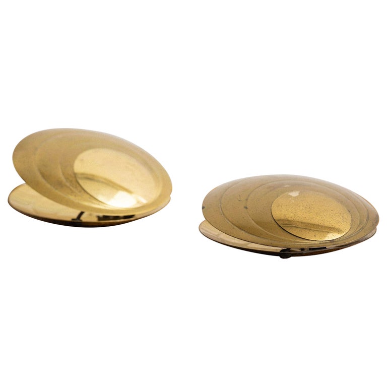Italian Brass Clamshell Lamps by Angelo Brotto, 1960s - a Pair For Sale ...