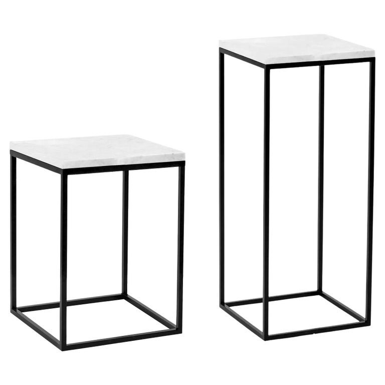 Set of 2 Small and Medium Pillar Side Tables by Un’common For Sale at ...