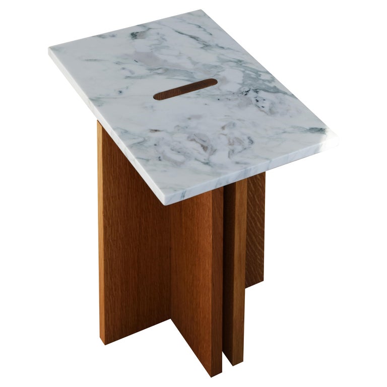 Interlock Calacatta Turquoise Side Table Rectangle For Sale at 1stDibs