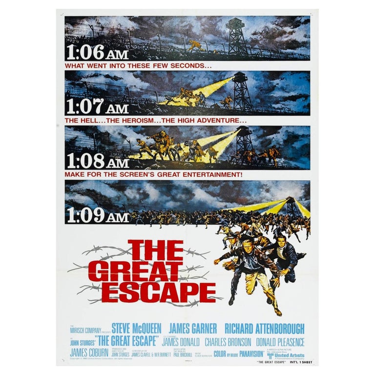 1963 The Great Escape Original Vintage Poster For Sale at 1stDibs