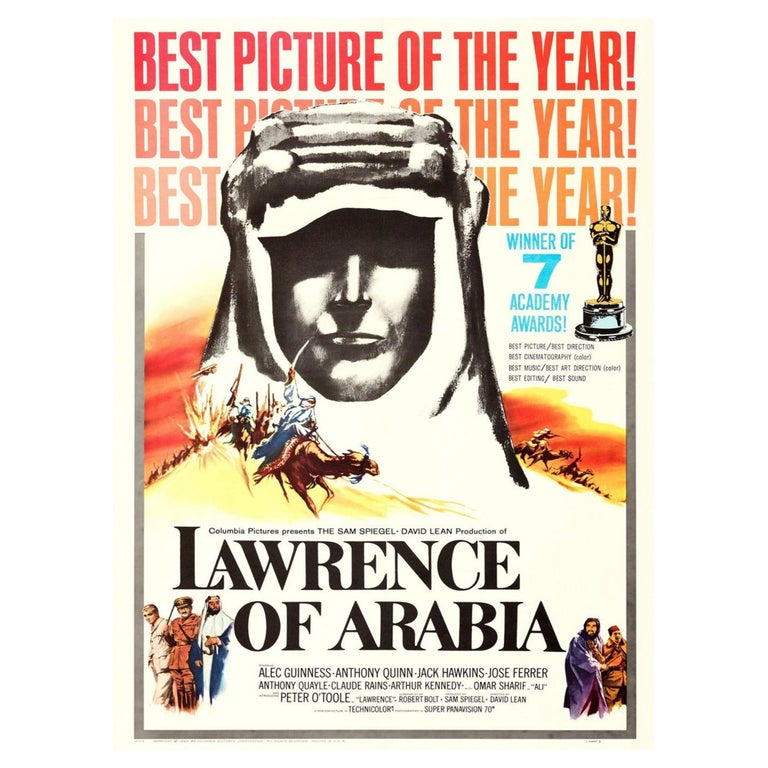 1962 Lawrence of Arabia Original Vintage Poster For Sale at 1stDibs