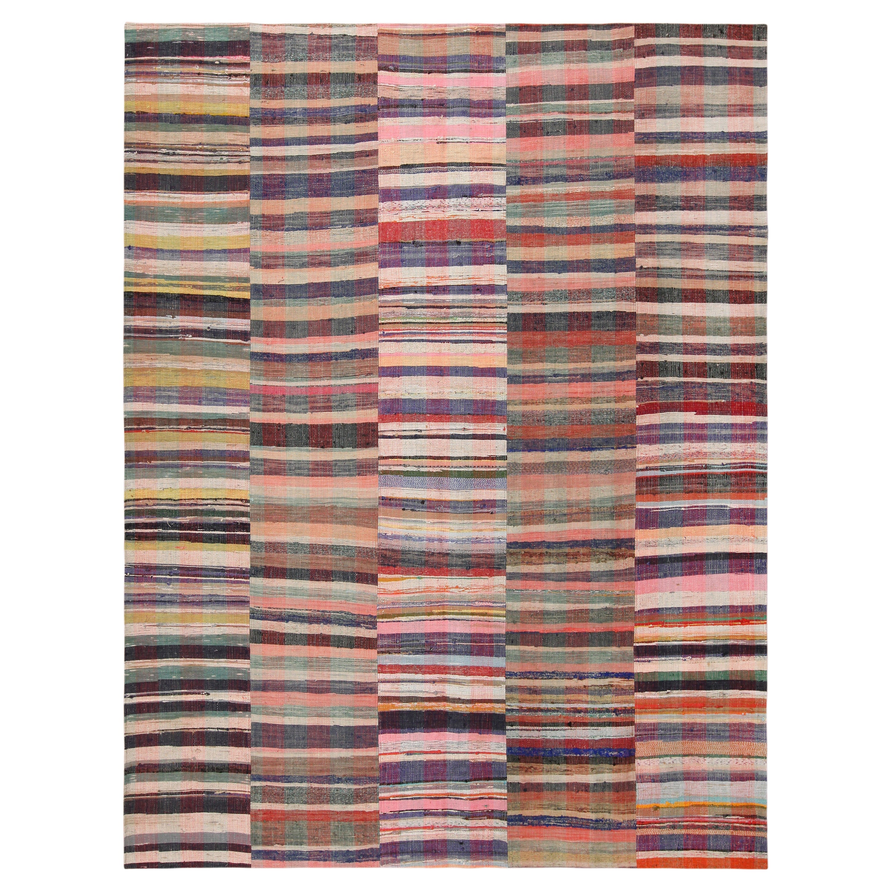 Nazmiyal Collection Purple Tones Modern Rag Rug. 9 ft 2 in x 12 ft For ...