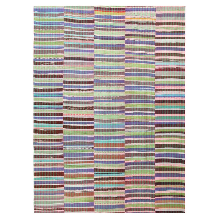 Room Size Modern Rag Rug. 10 ft 2 in x 14 ft For Sale at 1stDibs