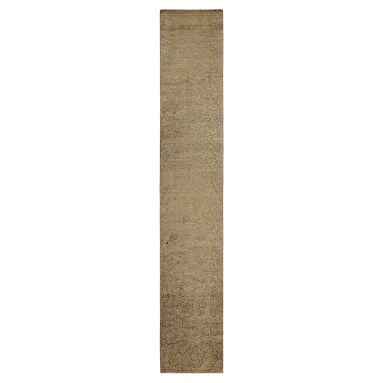 Rug and Kilim’s European Style Runner in Beige-Brown All over Pattern ...