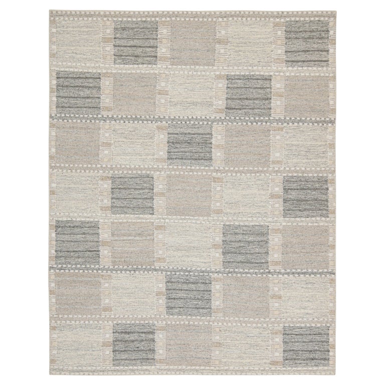 Rug and Kilim’s Custom Scandinavian Style kilim in with Geometric ...
