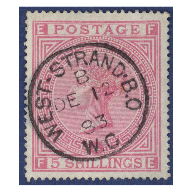 Great Britain 1882 5s rose, Plate 4 (white paper), SG134 For Sale at ...