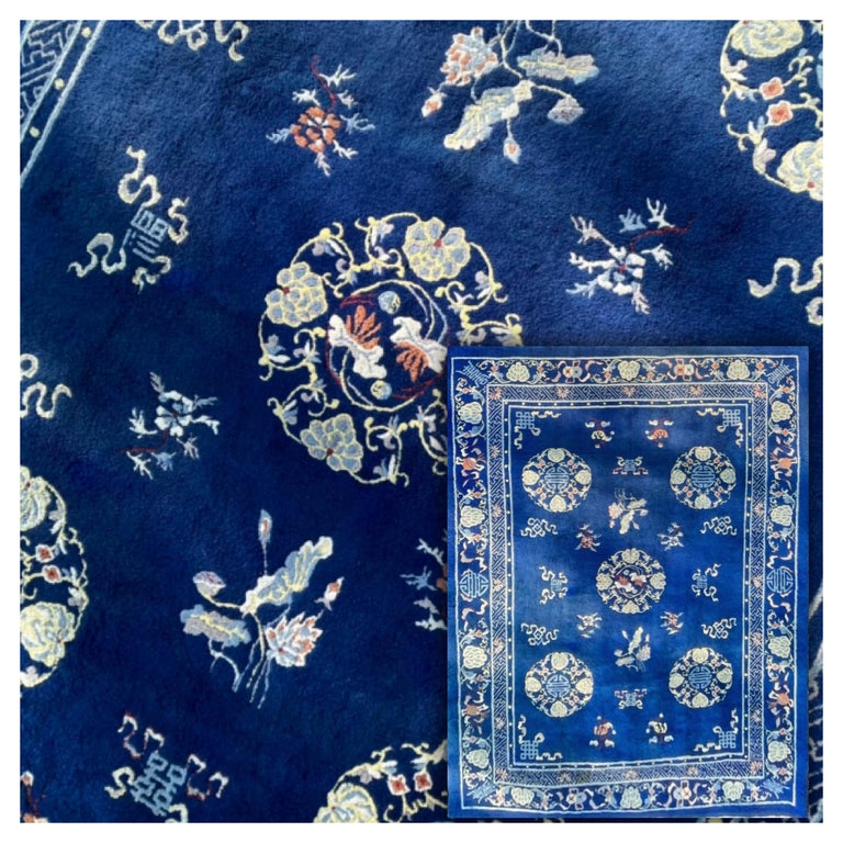 Indigo, Peking China Rug For Sale at 1stDibs