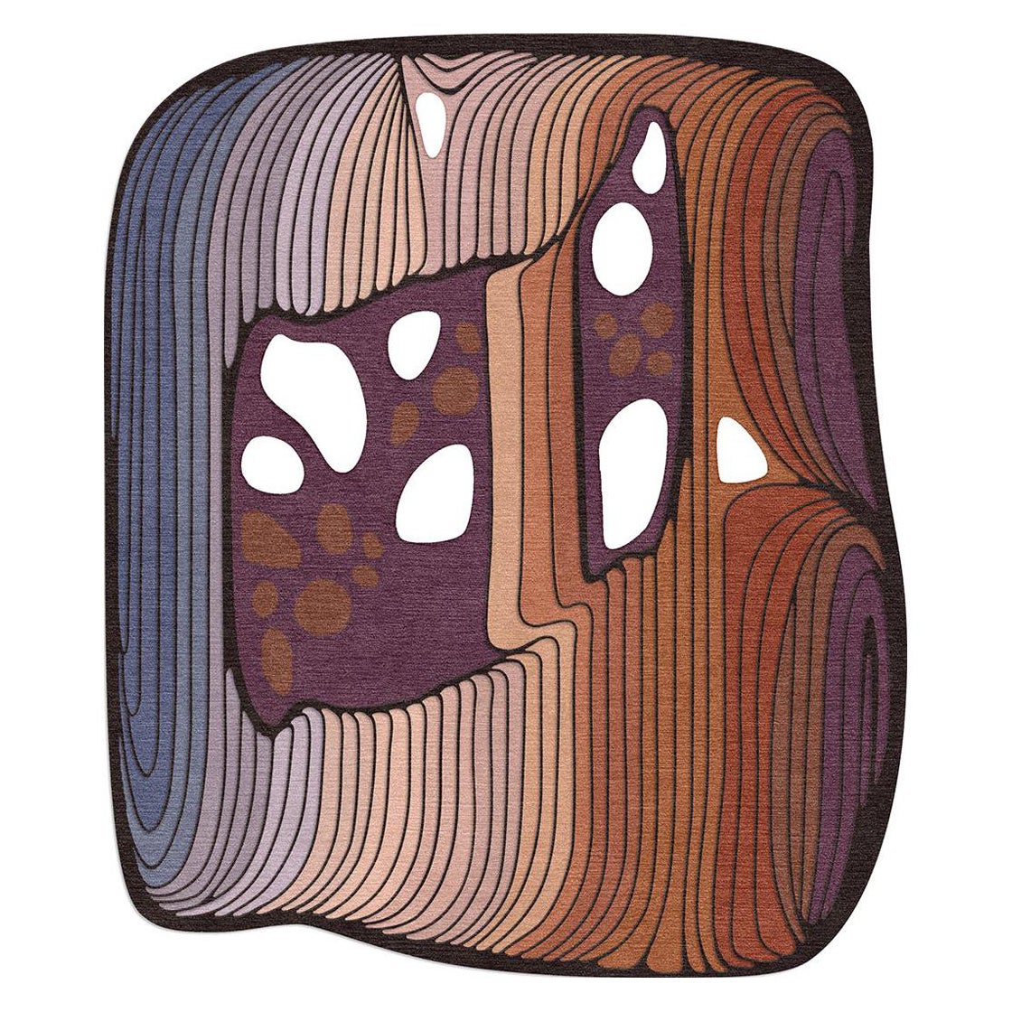 Modern Geometrical Eco-Friendly Retro Handmade Rug with Irregular Shape ...