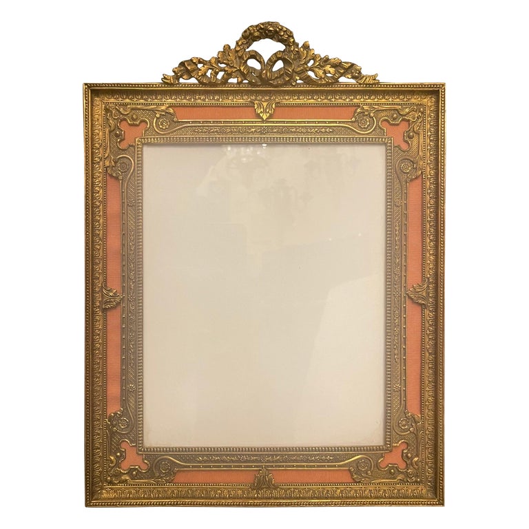 Fine Large French Louis XVI Bronze Ormolu Picture Frame Wreath Garland ...