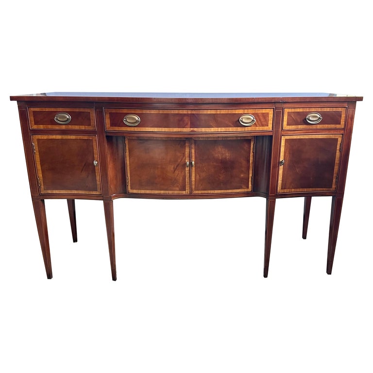 Mahogany Inlay Sideboard Buffet Server Credenza by Hickory Chair For ...
