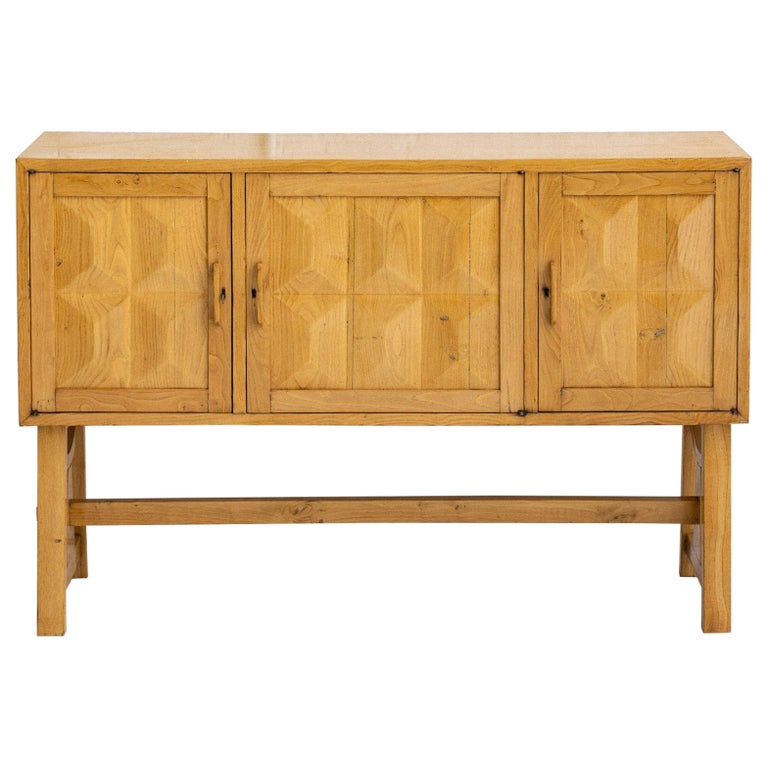 Midcentury Rustic Pine Italian Sideboard For Sale at 1stDibs