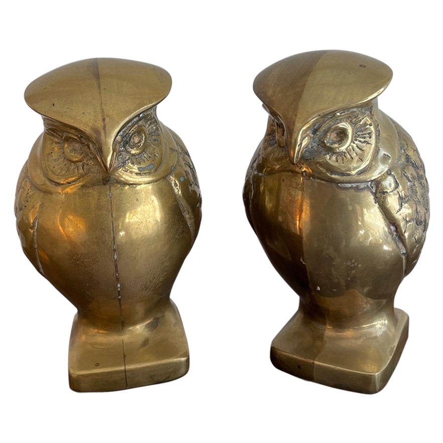 Paar Stier-Buchstützen aus Messing von Norman Bleckner, Vintage im ...