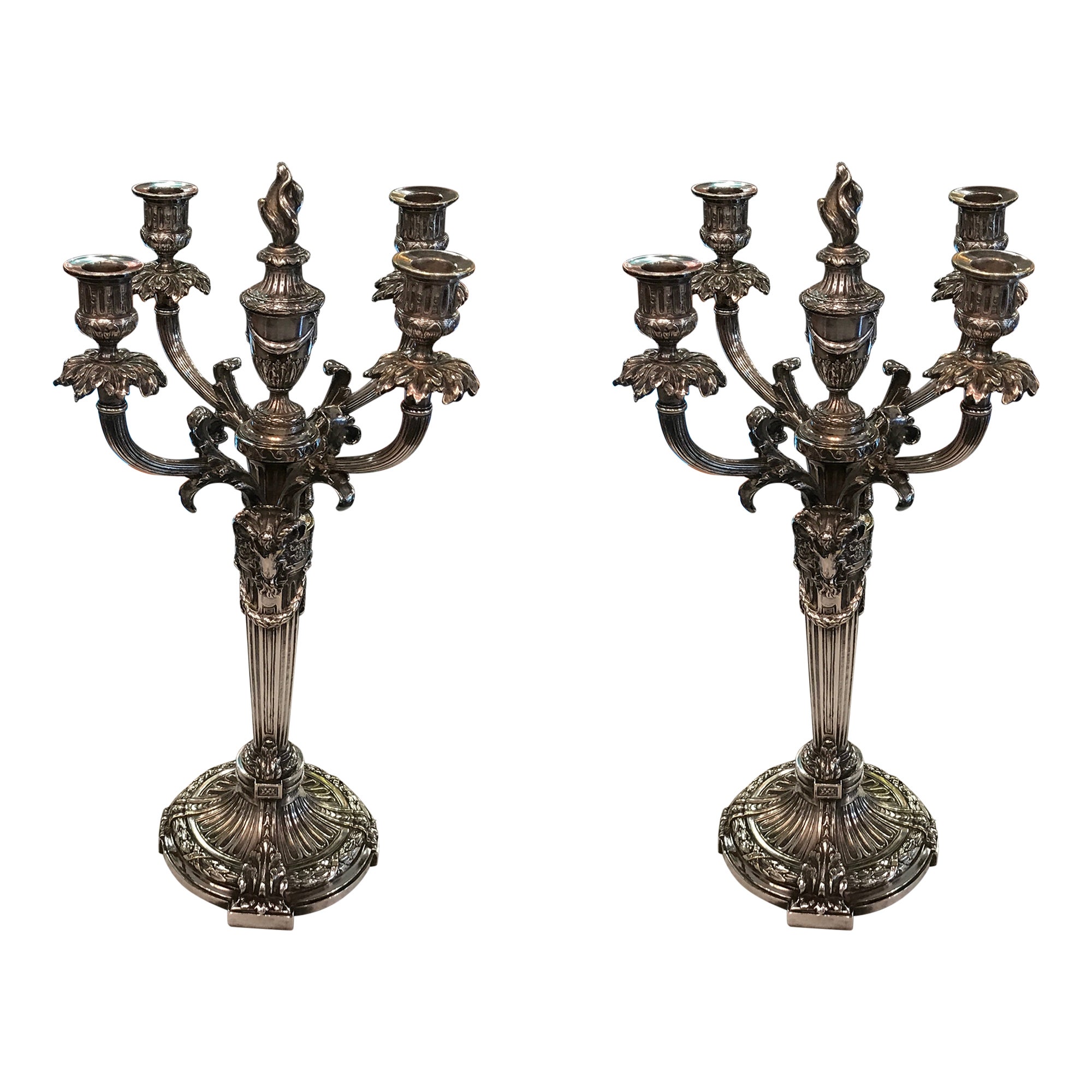 Big Pair of Candelabras, Jugendstil, Art Nouveau, Sign, Christofle ...