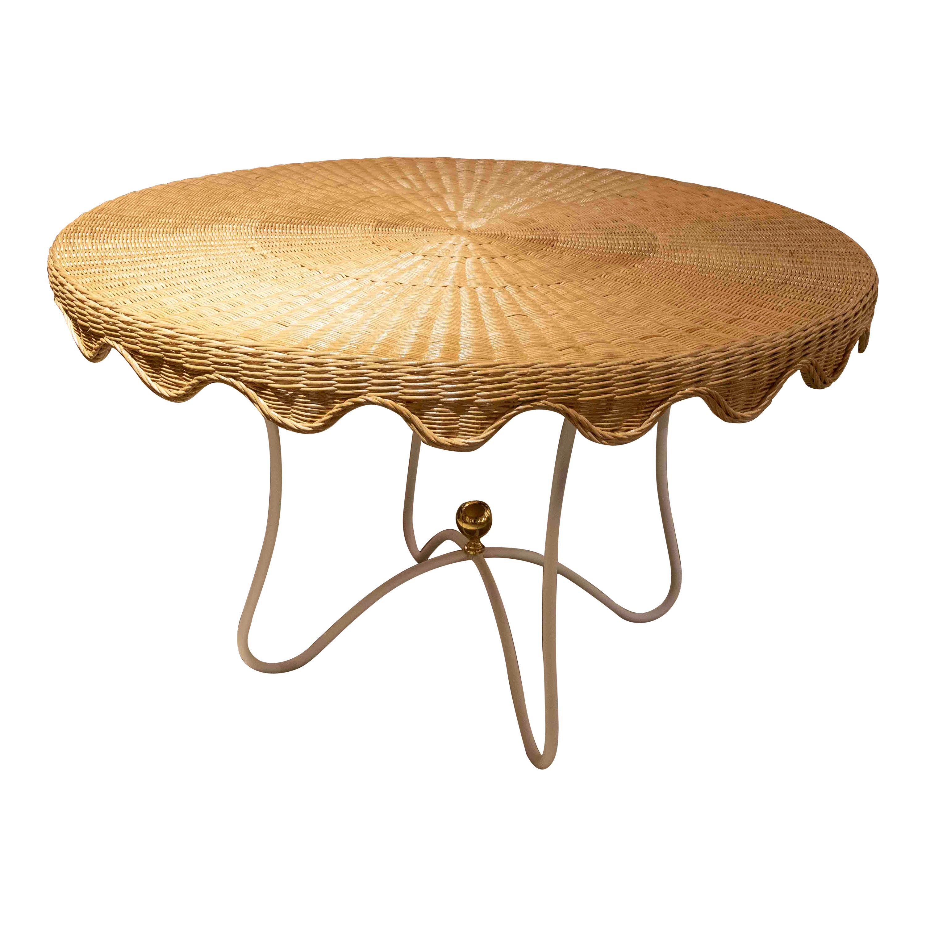 Round Ceramic Tile Garden Table with Iron Base For Sale at 1stDibs ...