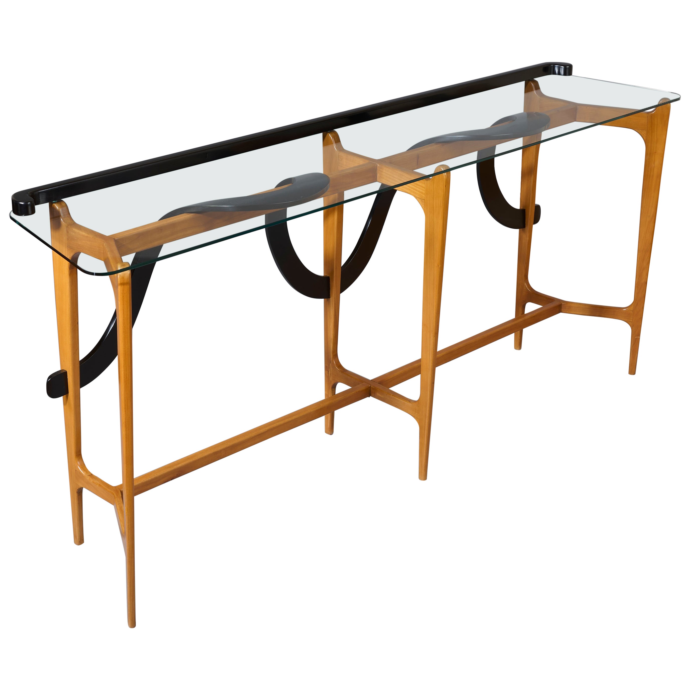 Console Ico Parisi en noyer:: Italie:: années 1950 En vente sur 1stDibs