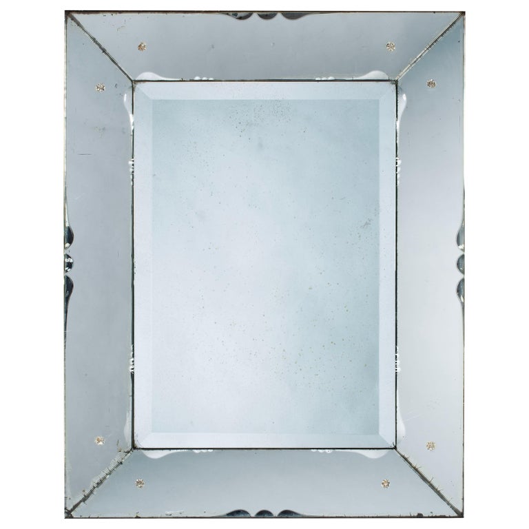 Mirror French Scallop Bevelled Canted Floral Mobiglace For Sale at 1stDibs