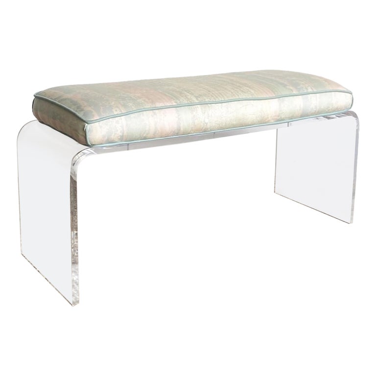Postmodern Lucite Waterfall Bench For Sale at 1stDibs